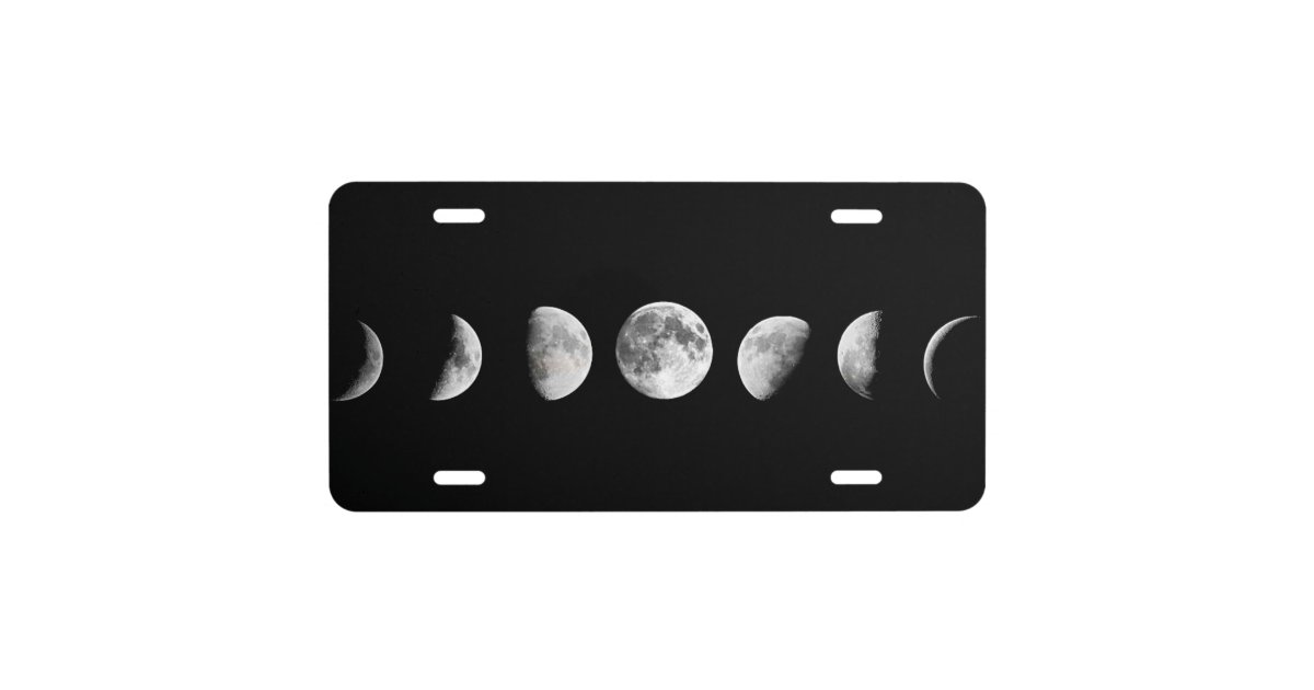 Cool Moon Phases License Plate | Zazzle
