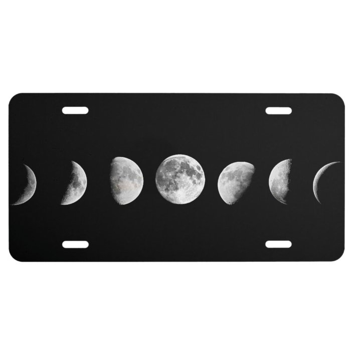 Cool Moon Phases License Plate | Zazzle.com