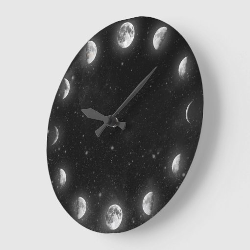 Cool Moon Phases Minimal Novelty Wall Clock | Zazzle