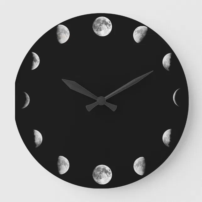 Cool Moon Phases Minimal Novelty Wall Clock | Zazzle