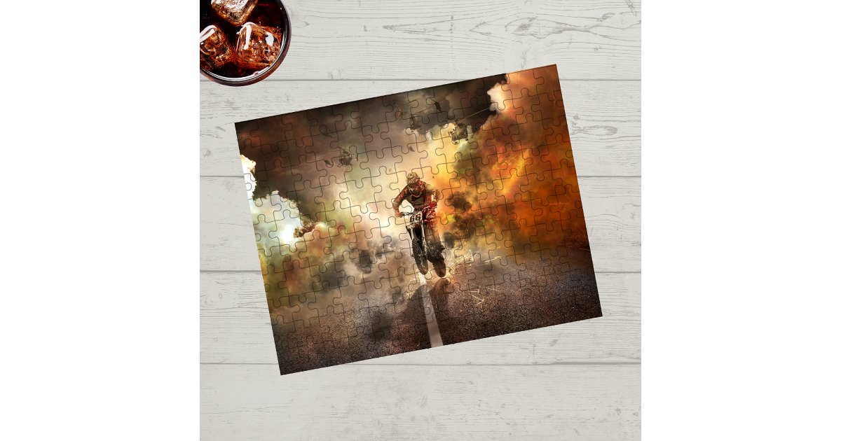 Cool Motocross Bike Highway Jigsaw Puzzle | Zazzle
