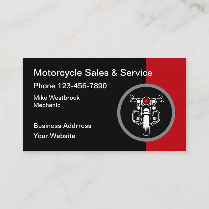 Cool Motorcycle Theme Business Cards | Zazzle