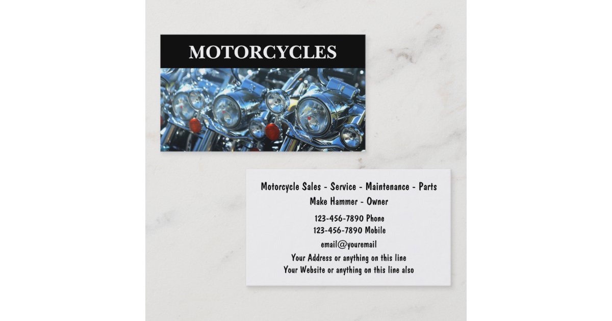 Cool Motorcycles Theme Business Cards | Zazzle