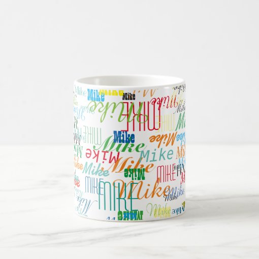 cool mug of colorful names | Zazzle