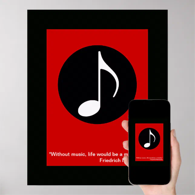cool music note print for wall | Zazzle