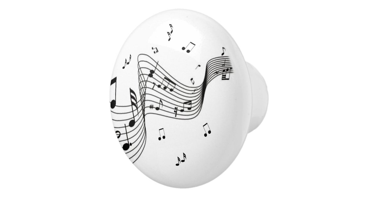 Cool Music Notes Ceramic Knob | Zazzle