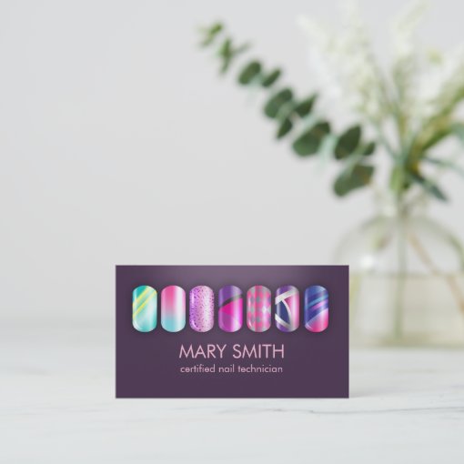 Cool Nail Tech & Manicurist Business Card Template | Zazzle