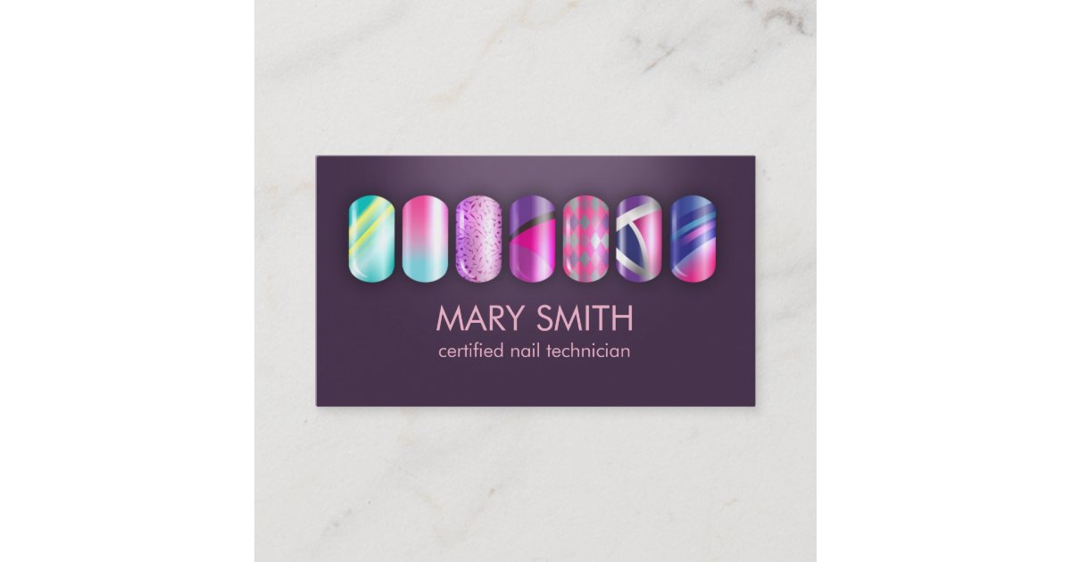 Cool Nail Tech & Manicurist Business Card Template | Zazzle