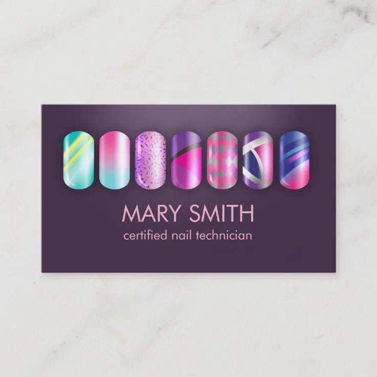 Cool Nail Tech & Manicurist Business Card Template | Zazzle