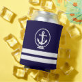 Cool Nautical Anchor Pattern Can Cooler | Zazzle