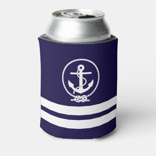 Cool Nautical Anchor Pattern Can Cooler | Zazzle.com