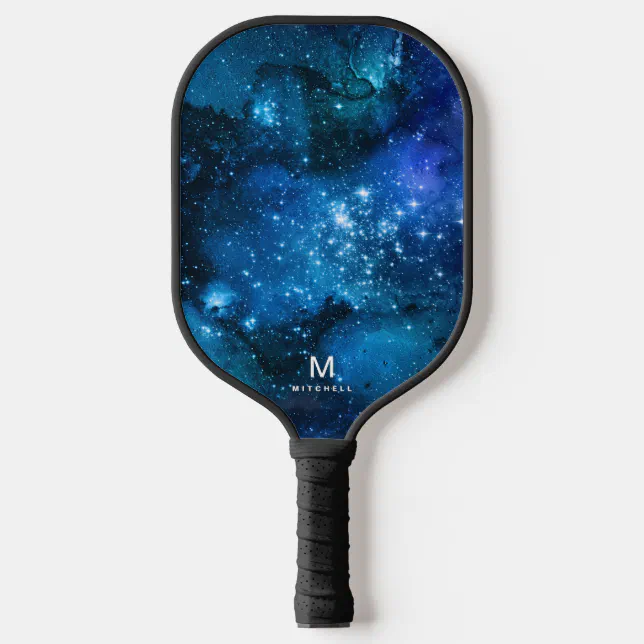Cool Nebula Galaxy Monogram Name Pickleball Paddle | Zazzle