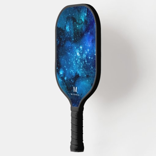 Cool Nebula Galaxy Monogram Name Pickleball Paddle | Zazzle