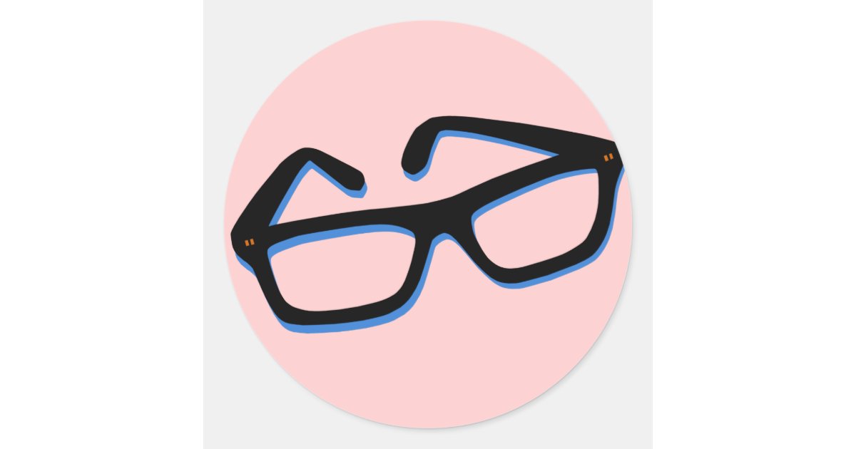 Cool Nerd Glasses Classic Round Sticker | Zazzle