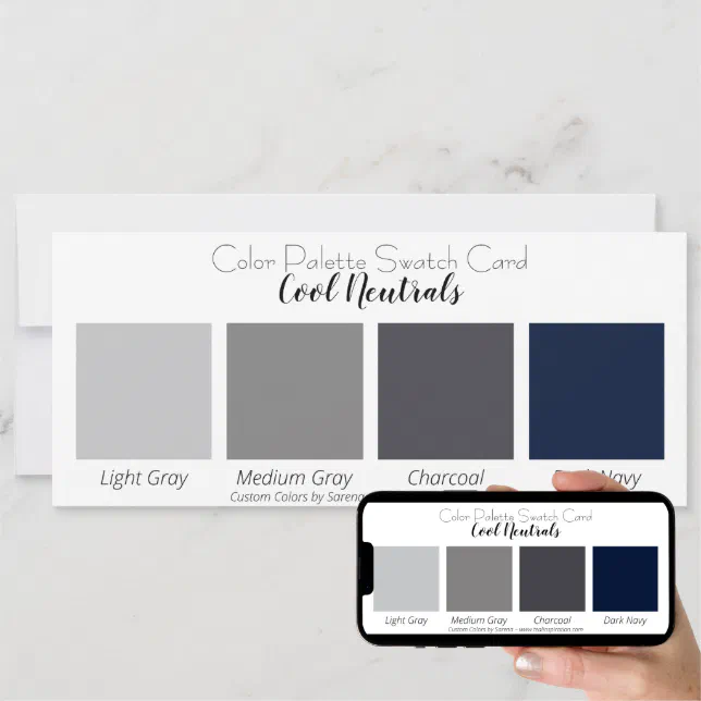 Cool Neutrals Color Palette Swatch Card | Zazzle