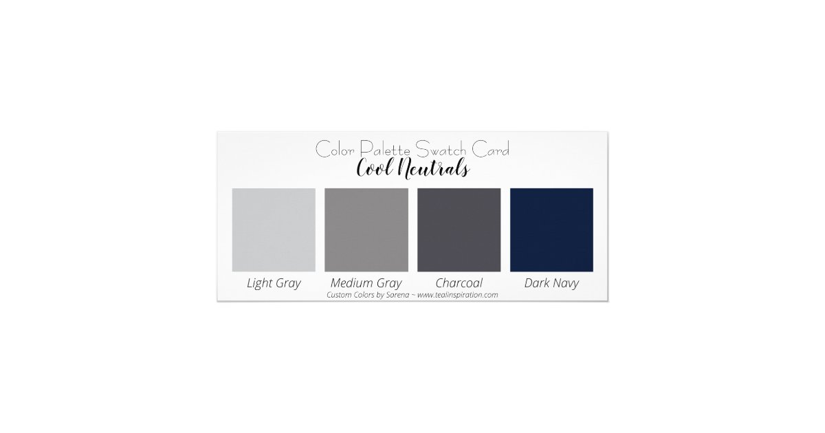 Cool Neutrals Color Palette Swatch Card | Zazzle.com
