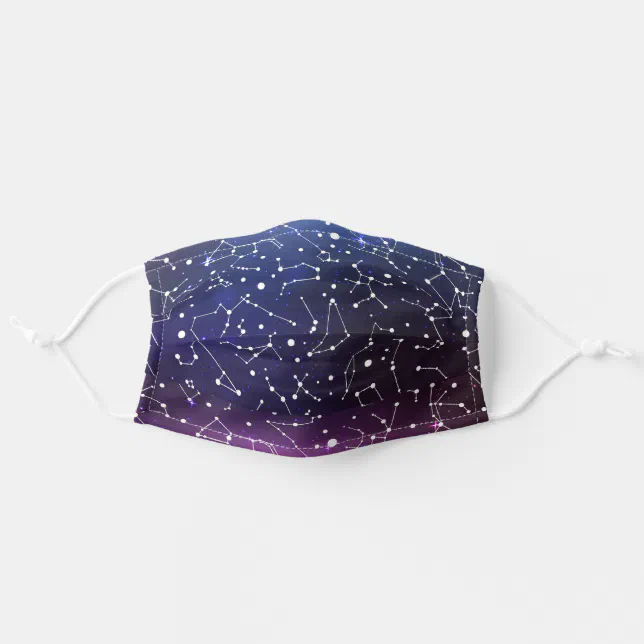 Cool Night Sky Constellations Pattern Adult Cloth Face Mask | Zazzle