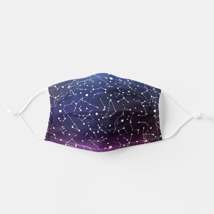 Cool Night Sky Constellations Pattern Adult Cloth Face Mask | Zazzle.com