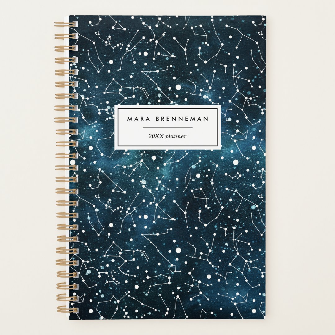 Cool Night Sky Constellations Personalized Planner | Zazzle