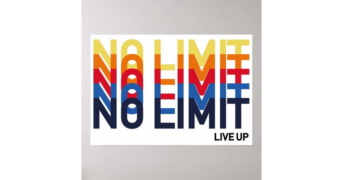 Cool No Limit Live Up Playful Funk Pop Art Poster | Zazzle