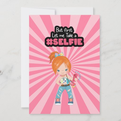 Cool Oh Snap! Selfie Girl Birthday Party Invitation | Zazzle