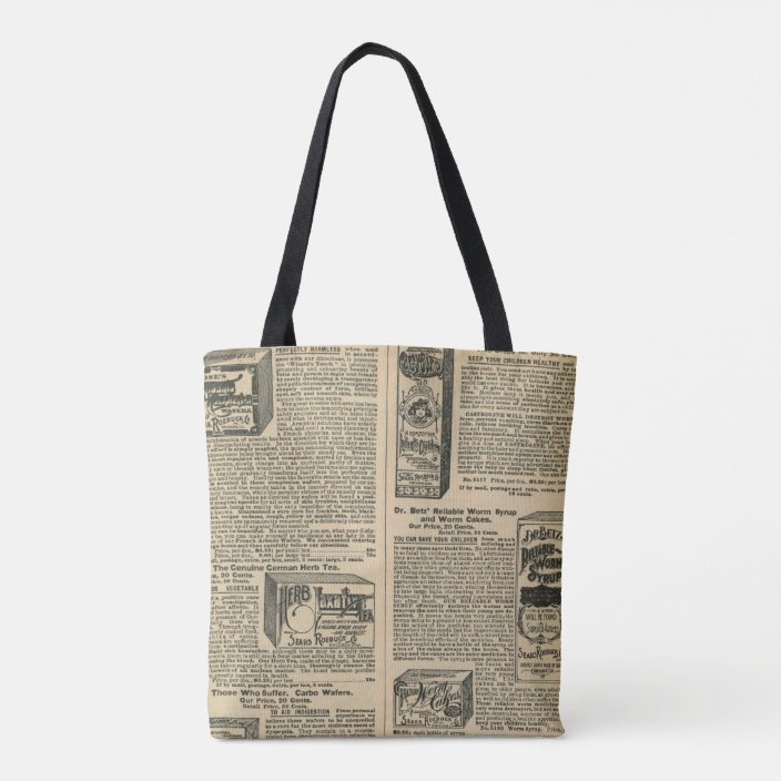cool old vintage catalogue newspaper pattern tote bag | Zazzle.com