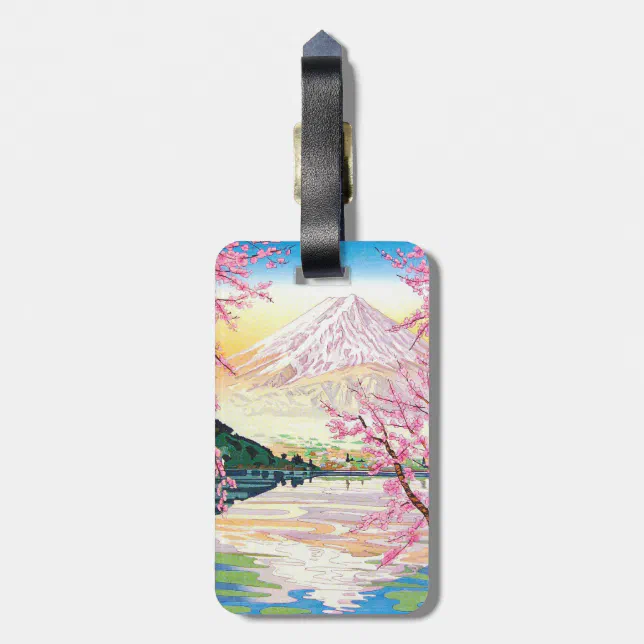 Cool oriental japanese Fuji spring cherry tree art Luggage Tag | Zazzle