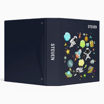 Cool Outer Space Theme - Astronauts & Rocket Ships 3 Ring Binder | Zazzle