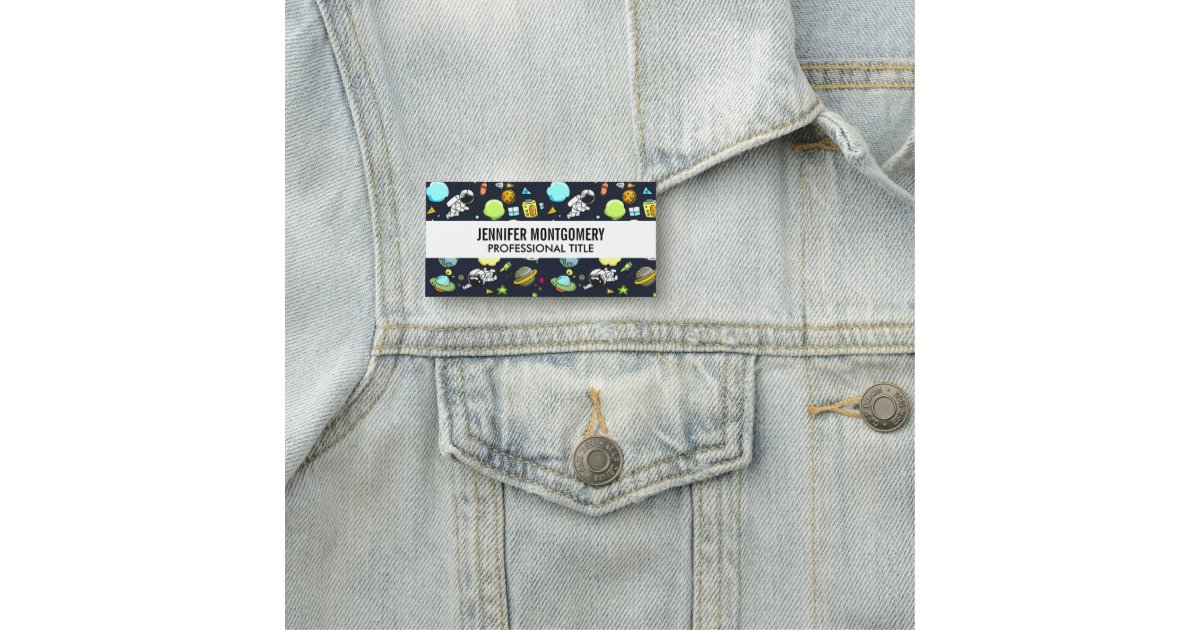 Cool Outer Space Theme - Astronauts & Rocket Ships Name Tag | Zazzle