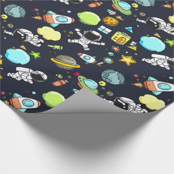 Cool Outer Space Theme - Astronauts & Rocket Ships Wrapping Paper | Zazzle