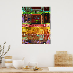 Cool PCB Electronic Computer Tech Printed Circuit Poster | Zazzle