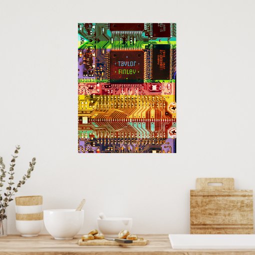 Cool PCB Electronic Computer Tech Printed Circuit Poster | Zazzle