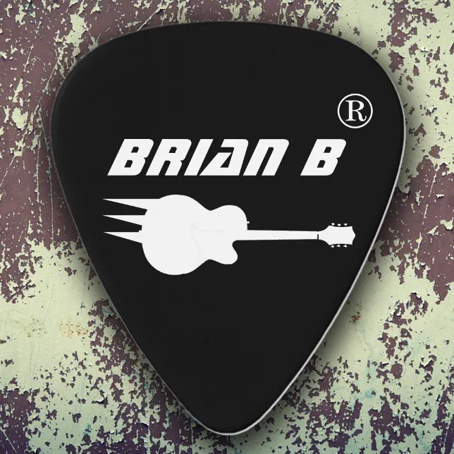 Cool Personalized Black Guitar Pick for Rockers | Zazzle