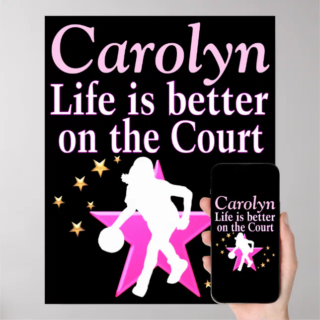COOL PERSONALIZED GIRLS BASKETBALL PLAYER POSTE POSTER | Zazzle