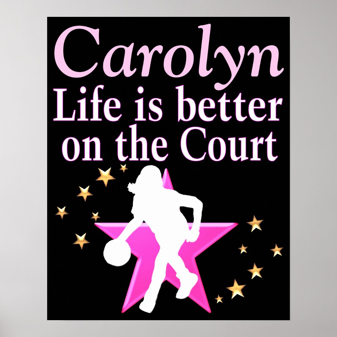 COOL PERSONALIZED GIRLS BASKETBALL PLAYER POSTE POSTER | Zazzle