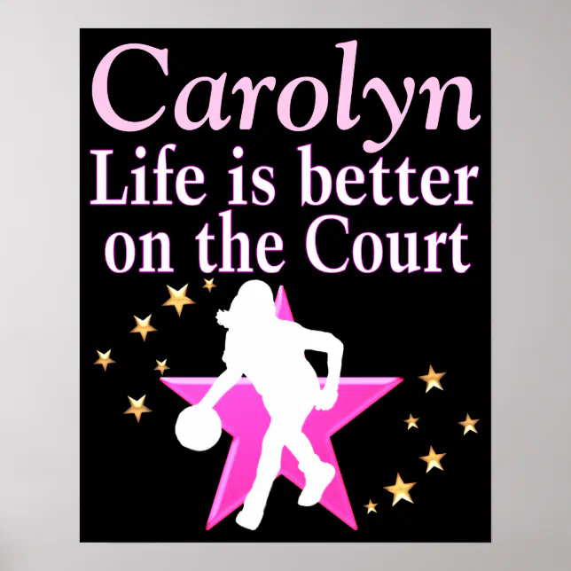 COOL PERSONALIZED GIRLS BASKETBALL PLAYER POSTE POSTER | Zazzle
