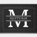 Cool Personalized Monogram Name Black Bar Mat | Zazzle