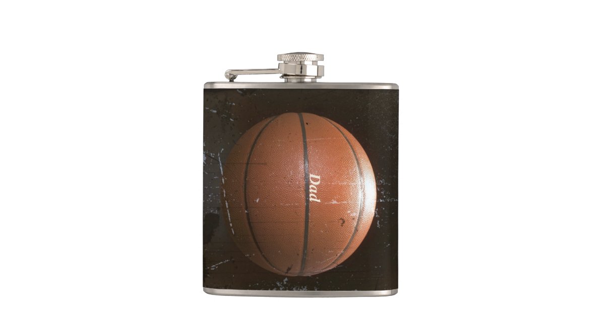 Cool Personalized Vintage Grunge Basketball Flask | Zazzle