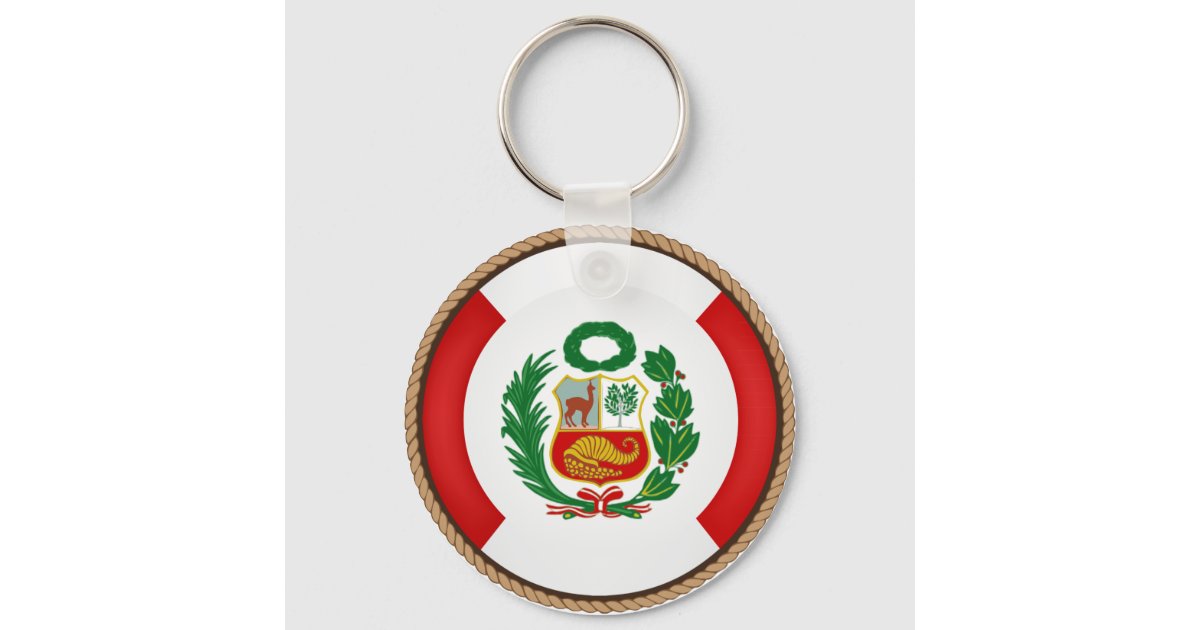 Cool Peru Flag Seal Keychain | Zazzle