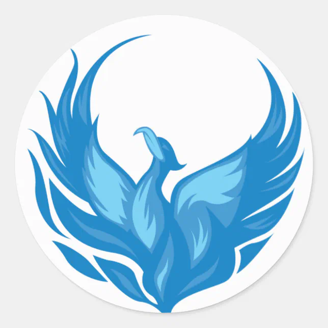Cool Phoenix Bird Design Classic Round Sticker | Zazzle