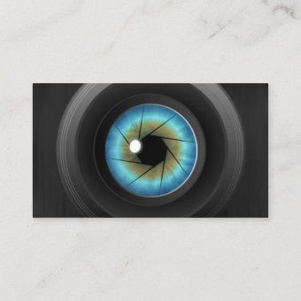 Cool Photography Blue Eye Camera Lens Photographer Business Card | Zazzle