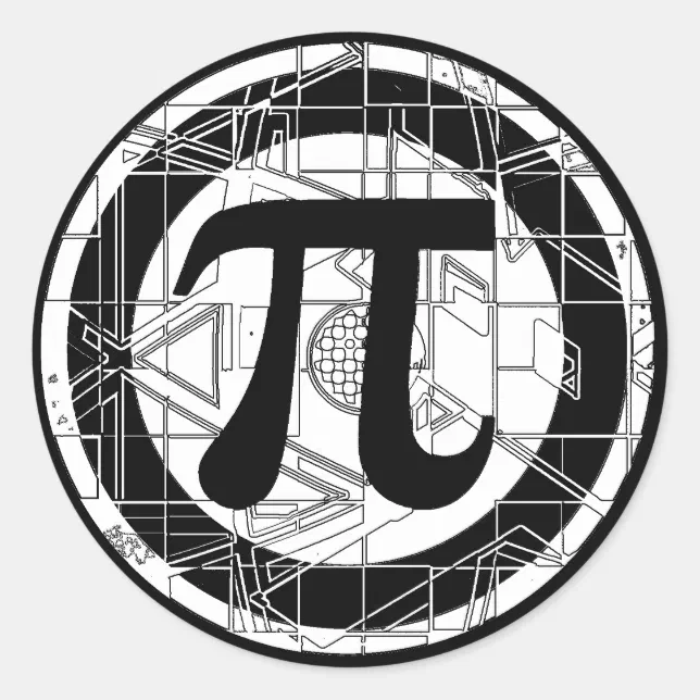 Cool Pi Symbol Classic Round Sticker | Zazzle