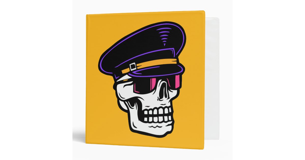 Cool Pilot Skull 3 Ring Binder | Zazzle