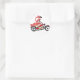Cool Pink Flamingo Riding Motorcycle Cartoon Classic Round Sticker | Zazzle