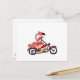 Cool Pink Flamingo Riding Motorcycle Cartoon Postcard | Zazzle