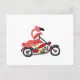 Cool Pink Flamingo Riding Motorcycle Cartoon Postcard | Zazzle