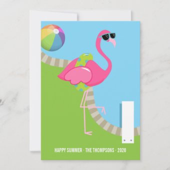 Cool Pink Flamingo Summer Greeting Card | Zazzle