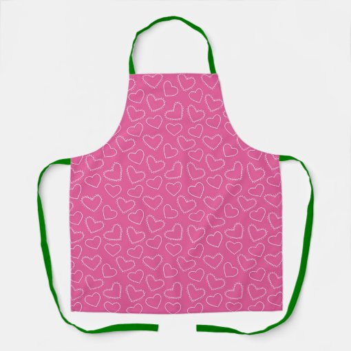 Cool Pink Hearts Chef Baker Womens Apron | Zazzle