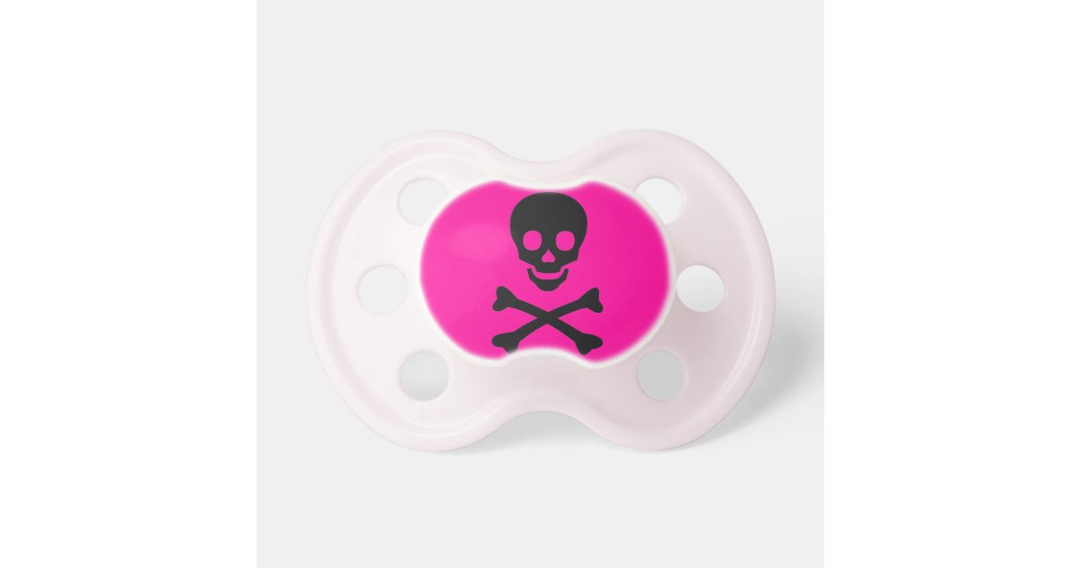 Cool Pink Skull pacifier | Zazzle