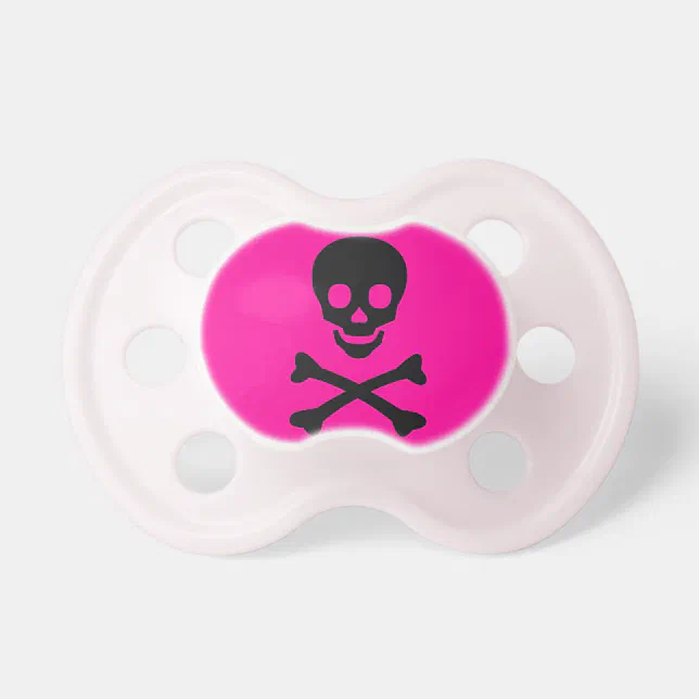 Cool Pink Skull pacifier | Zazzle